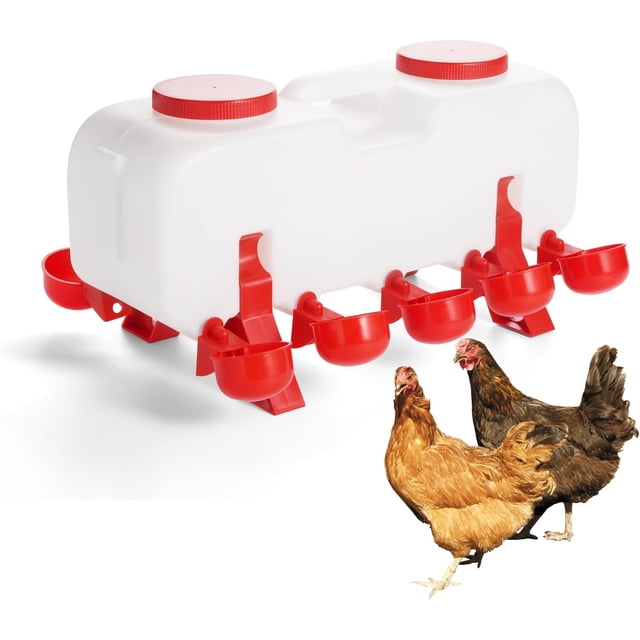 Automatic Chicken Waterer With10 Water Cups and Stand Legs,Free ...