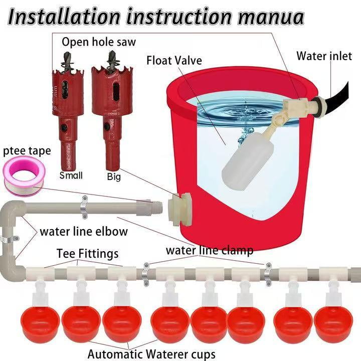 Automatic Chicken Watering System, Chicken Water Cups, Chicken Water ...