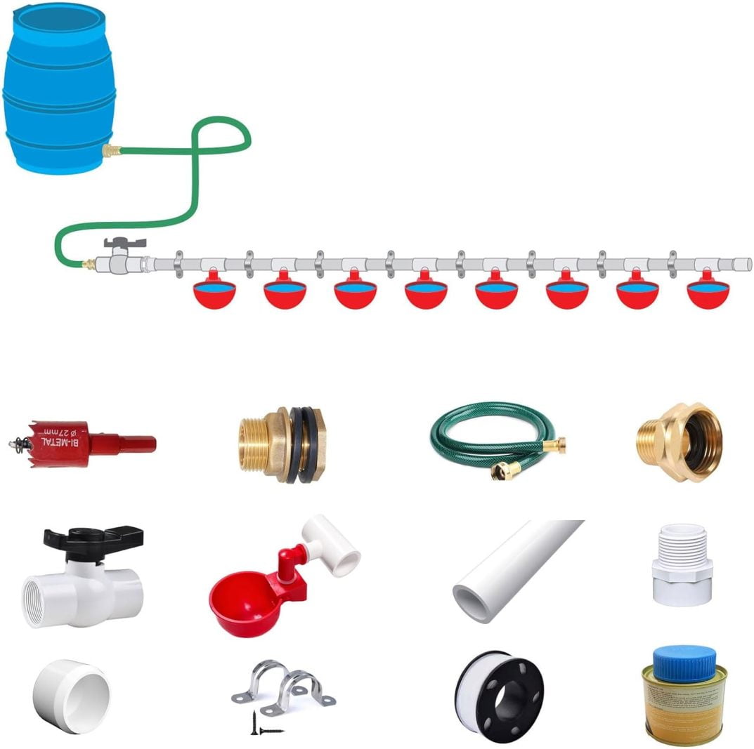 Automatic Chicken Watering System with PVC Pipe (Real Complete Set ...