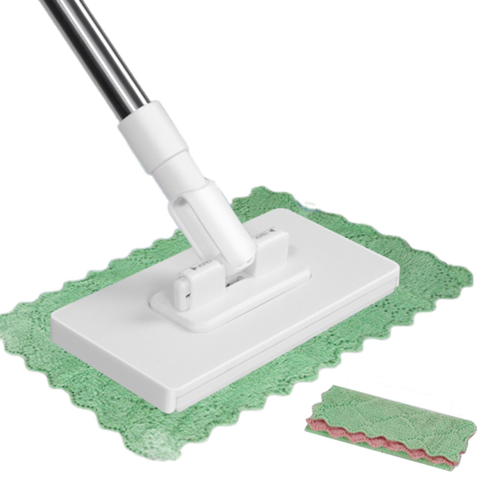 Automatic Clamp Floor Mop with 4 Reusable Microfiber Cleaning Pad Cloth ...