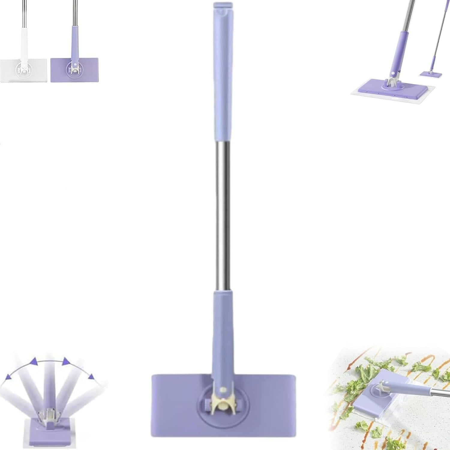 Automatic Cloth Changing Mini Mop, No-Wash Mop, Uses Disposable Face ...