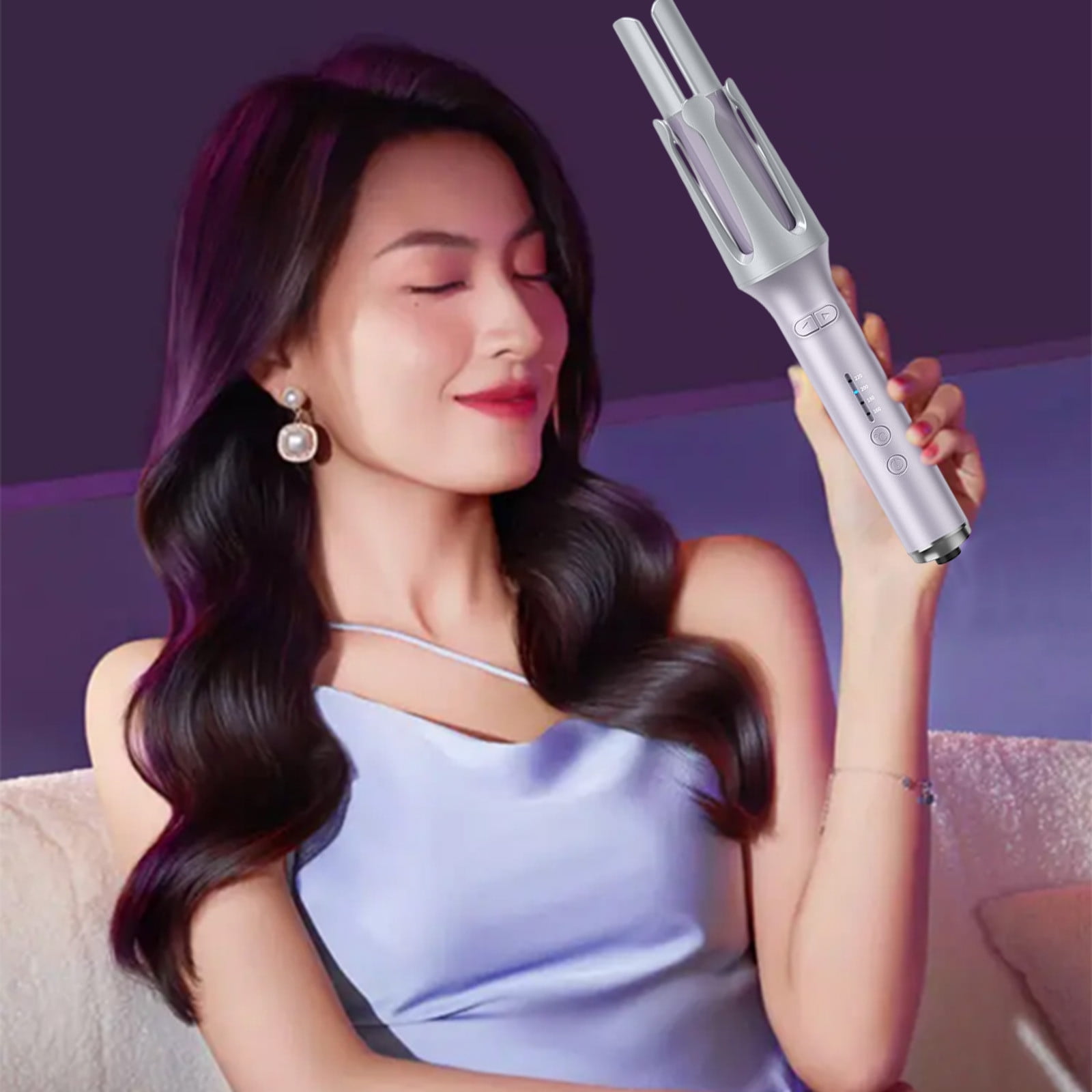 Automatic Curling Iron, 32MM Tourmaline Plates, 4 Heat Settings, Auto ...