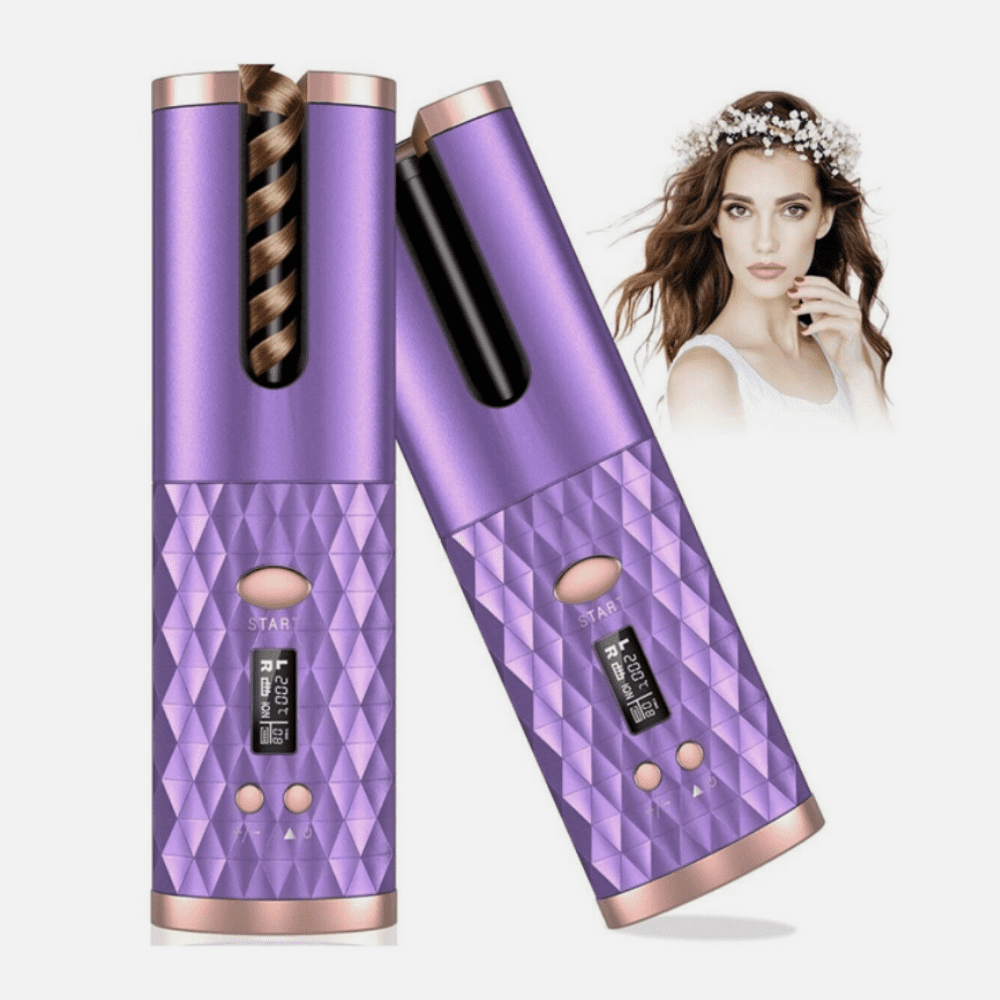 Automatic Curling Iron,Cordless Hair Curler,Wireless Rotating Hair ...