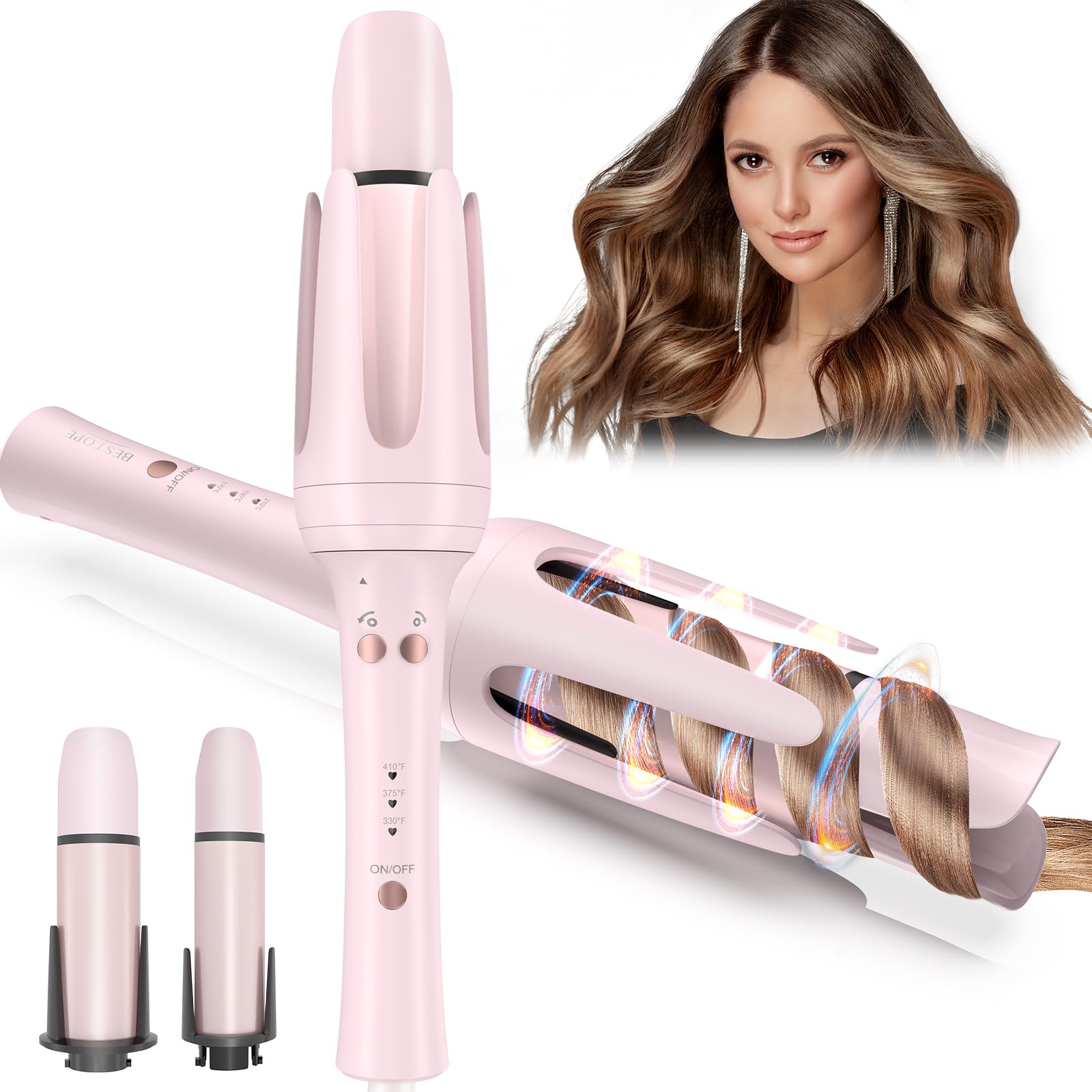 Automatic Curling Iron, Hair Waver with Anti-Tangle & Auto-Off, Hair ...