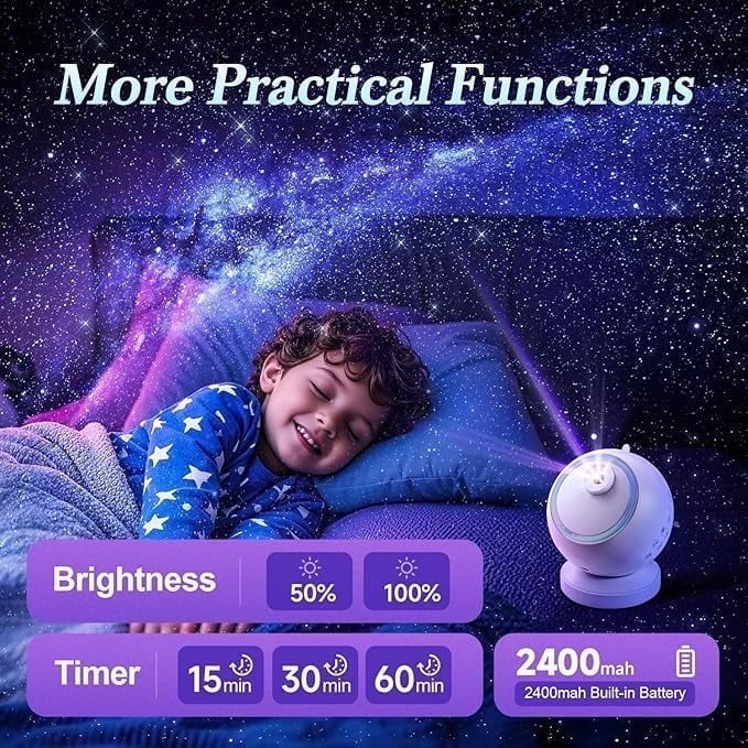 Rechargeable Star Projector Galaxy Light with 15Music&Bluetooth, Space ...