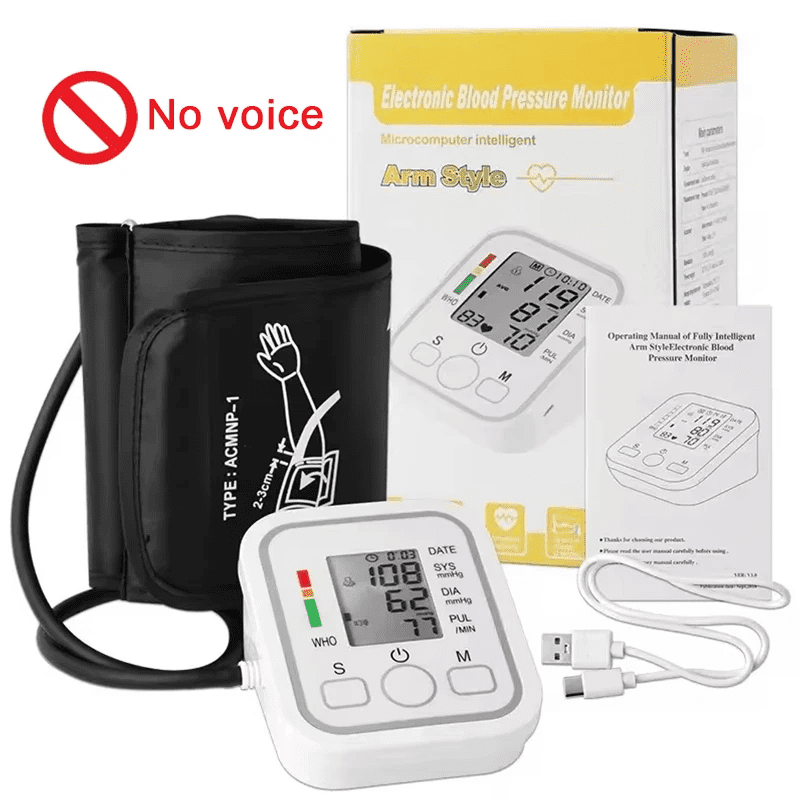 Automatic Digital Arm Blood Pressure Monitor Sphygmomanometer Tonometer ...