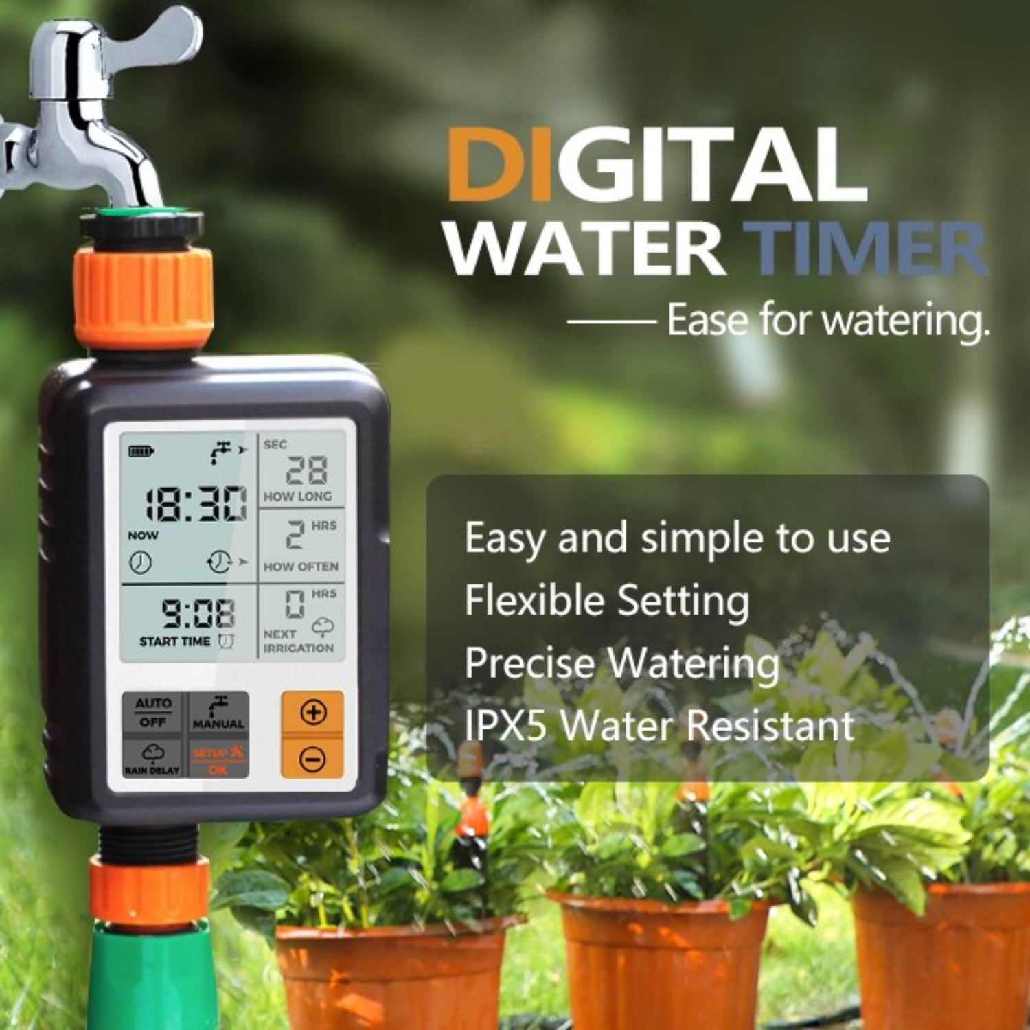 Automatic Digital Electronic Water Timer System Garden Irrigation ...