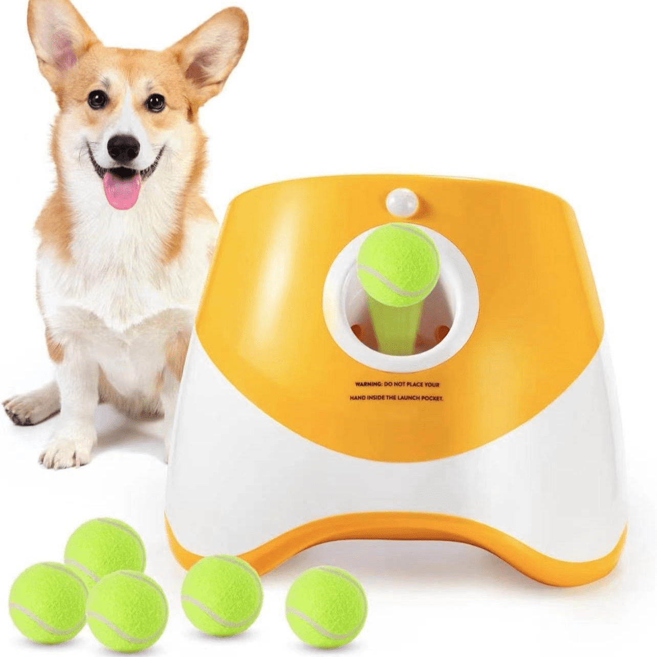 Automatic Dog Ball Launcher with 3 Distance Settings, Includes 3 Mini ...