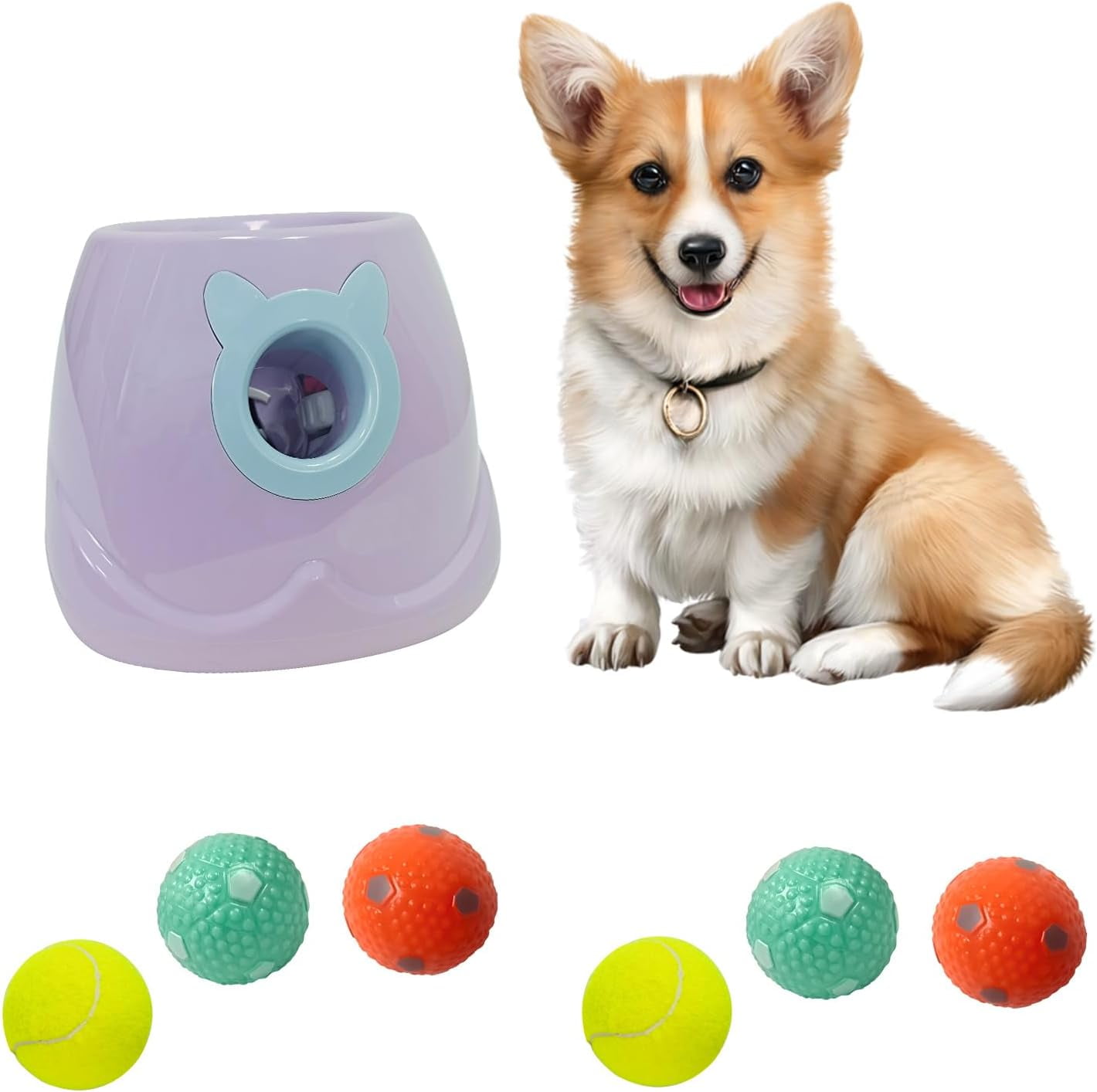 Automatic Dog Ball Launcher Interactive Puppy Pet Ball Indoor Thrower ...