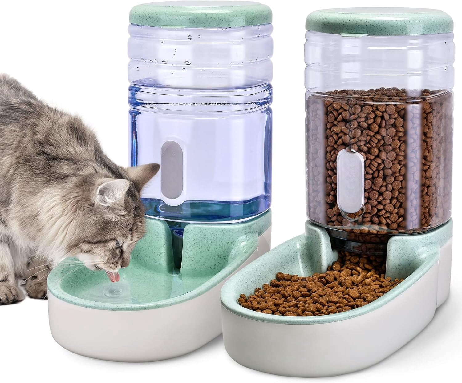 and Drinker Gravity Feeder and Drinker Set with Pet Food Bowl for Small ...