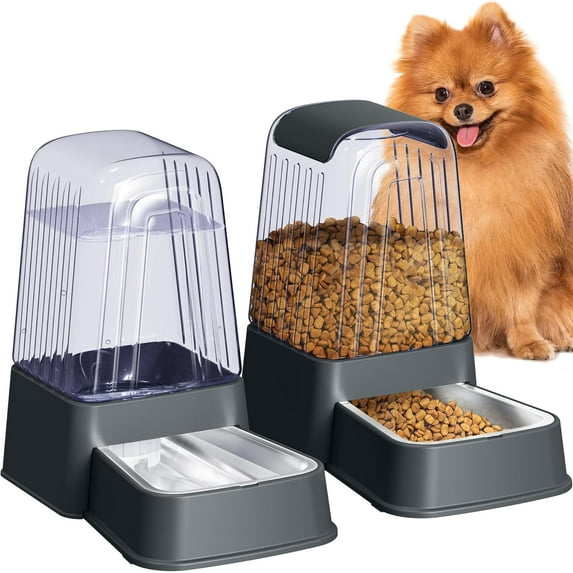 Automatic Dog and Cat Food Feeder and Water Dispenser Set with ...