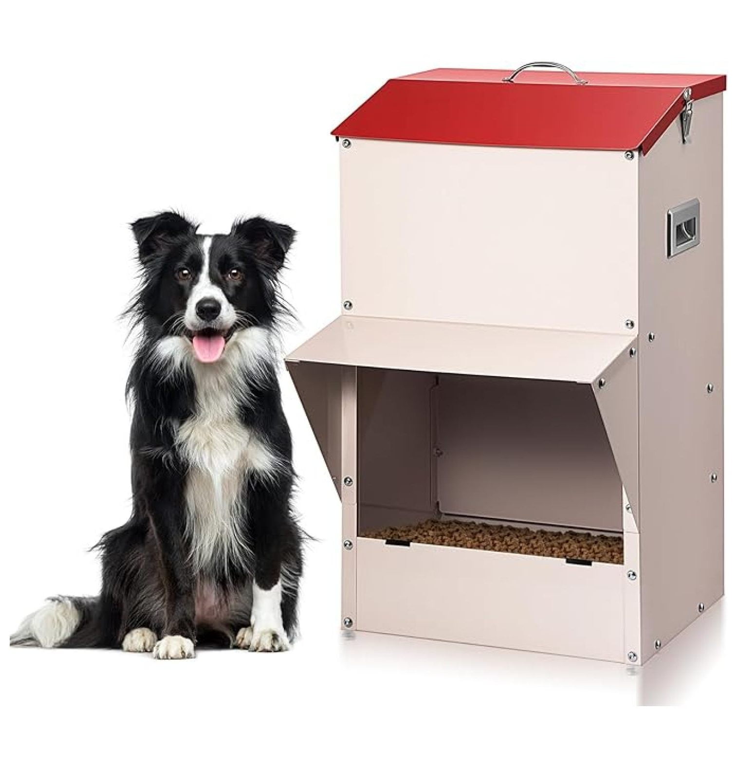 Automatic Dog Feeder Large Breed, 50 LB Capacity Outdoor Pet Food ...