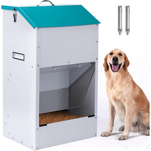 Automatic Dog Feeder for Large Dogs Outdoor 50Lbs Dog Food Dispenser ...