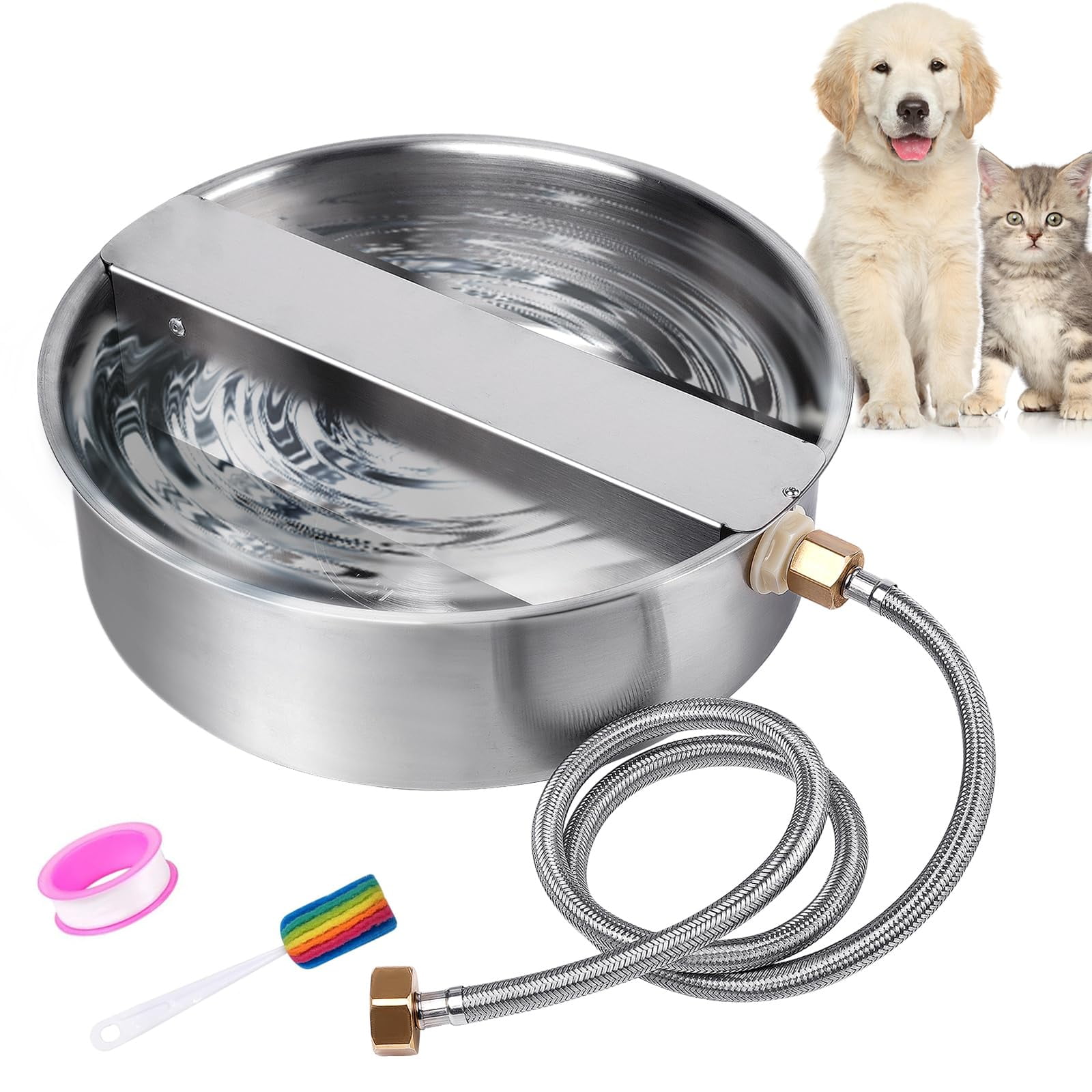 Automatic Dog Water Bowl Dispenser Large Breed Stainless Steel Auto ...