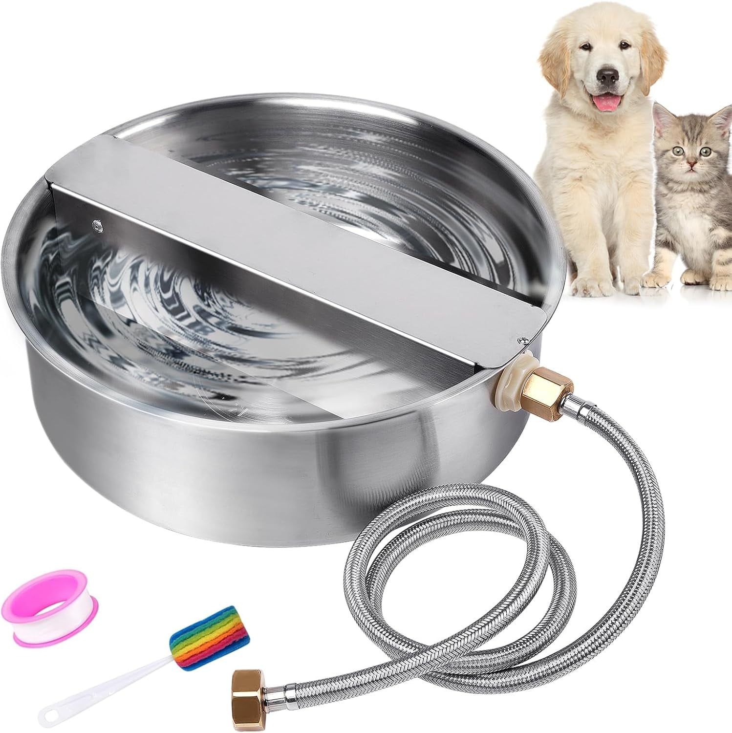 Automatic Dog Water Bowl Dispenser Large Breed Stainless Steel Auto ...