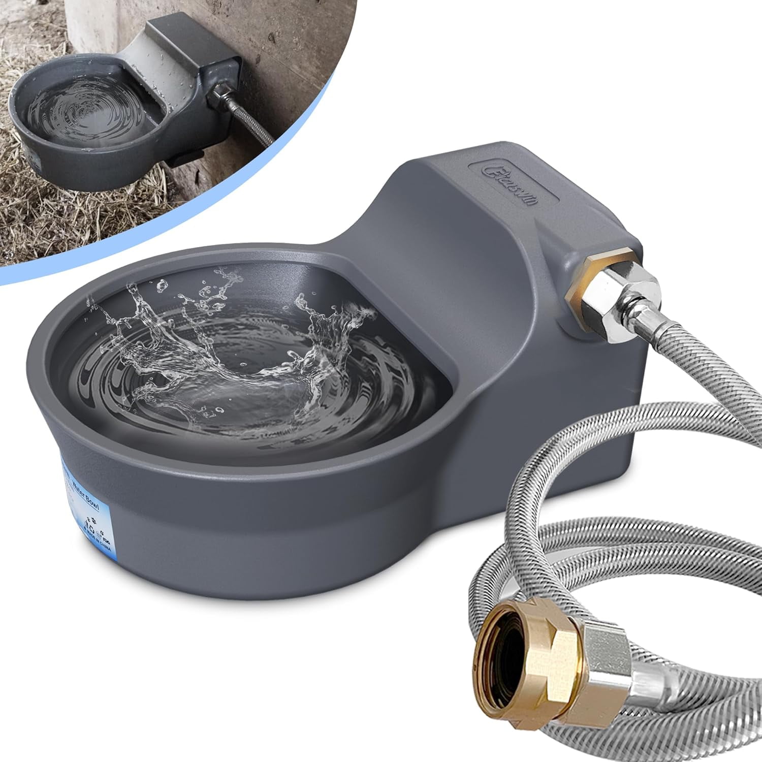 Automatic Dog Water Dispenser with Anti-tip Bracket, 68 oz Outdoor Dog ...