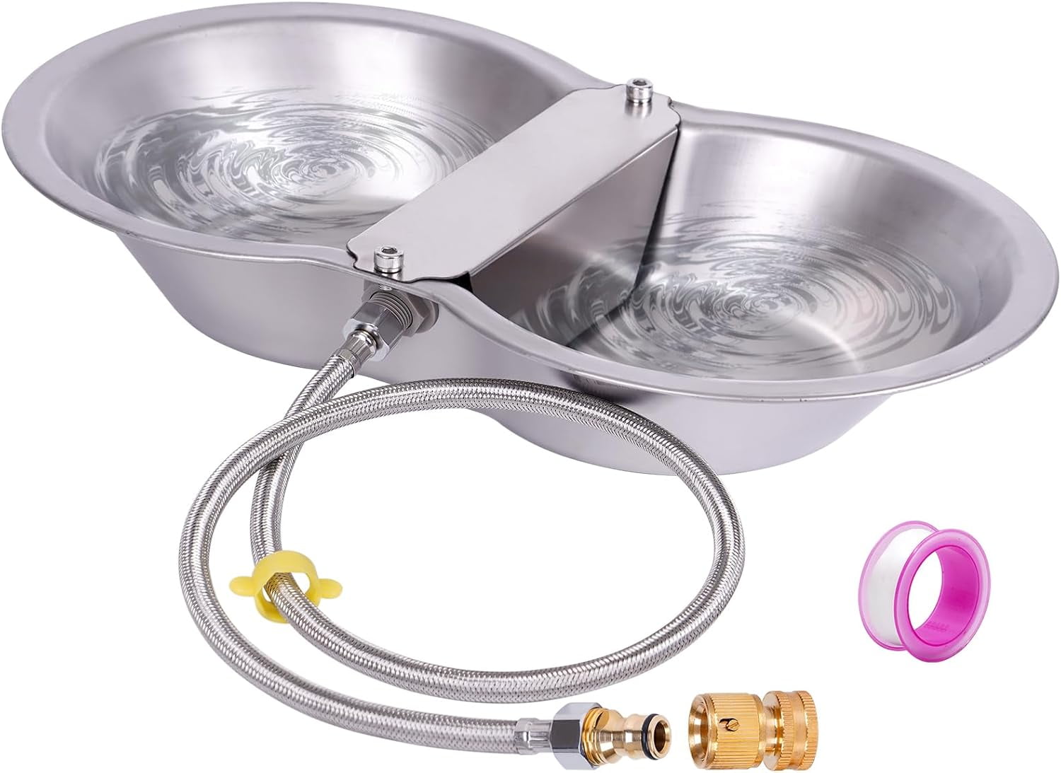 Automatic Dog Waterer Outdoor 2 Gallon Large Stainless Steel Water Bowl ...