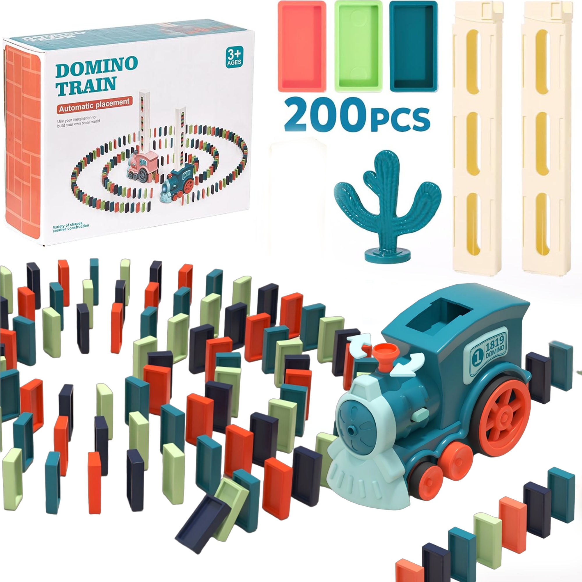 Automatic Domino Train Set for Kids, Stacking Creative Game STEM ...