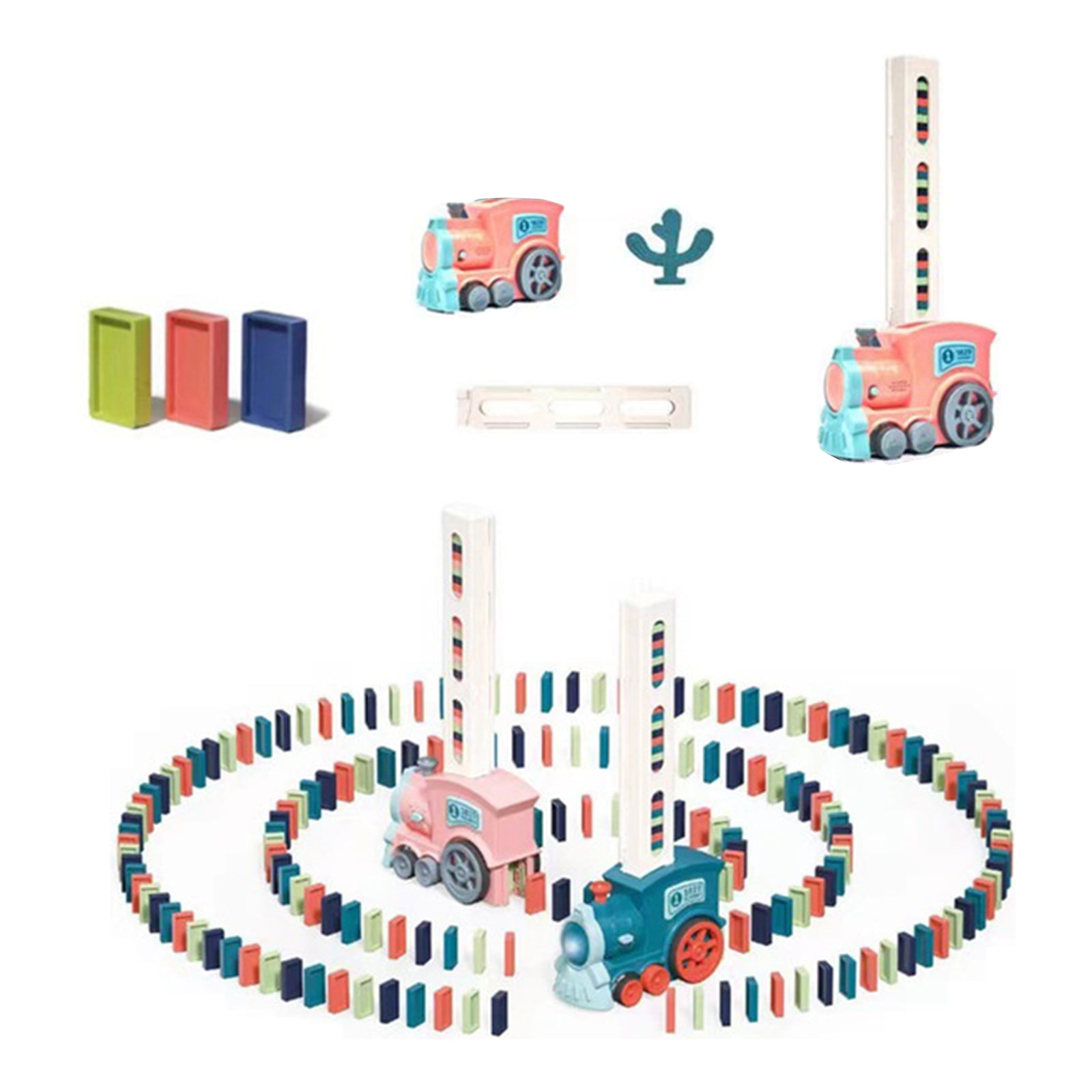Automatic Domino Train Toy 60 80 100Pcs Electric Train Dominoes Set for ...