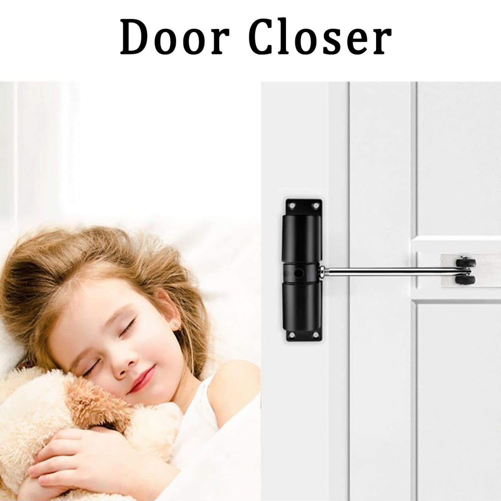 Automatic Door Closer, Zinc Alloy Safety Spring Door Closer Adjustable ...