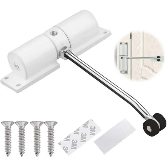 Automatic Door Closer, Zinc Alloy Safety Spring Door Closer Adjustable ...