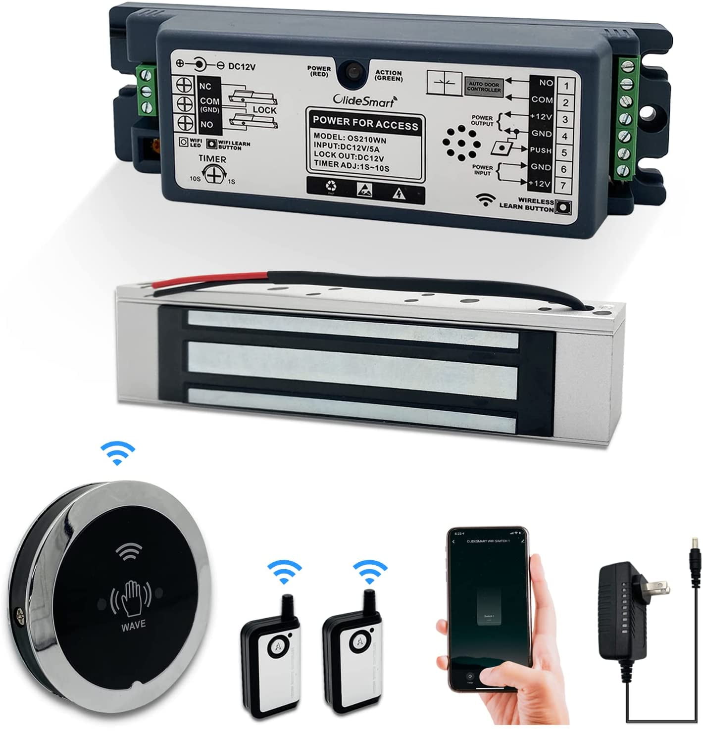 Automatic Door Opener Lock Kit,WIFI APP Control Door System,400lb ...