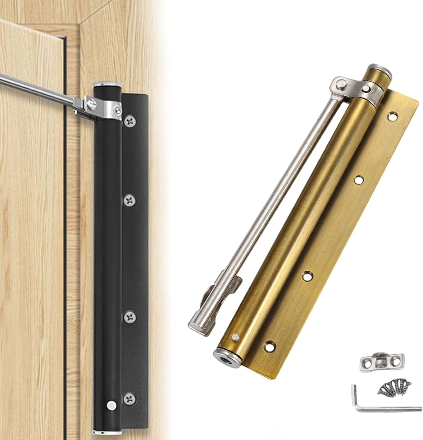 Automatic Door Self-Closing Hinge - 180° Adjustable Self Closing Door ...