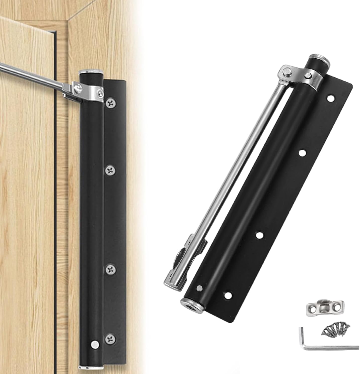 Automatic Door Self-Closing Hinge - 180° Adjustable Self Closing Door ...