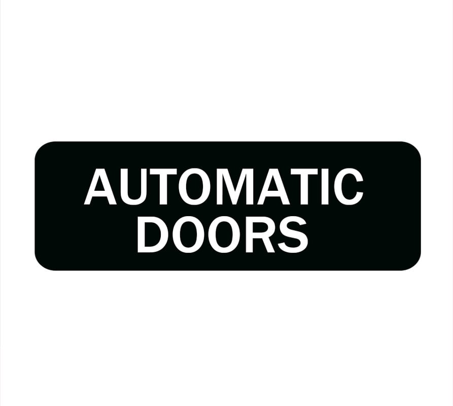 Automatic Doors Sign, 10 X 3 Inch Acrylic Plastic Sign With Symbols ...