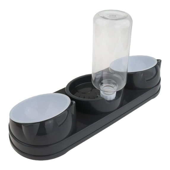 Automatic Double Bowl Pet Feeder with Water Dispenser, Anti-Slip ...
