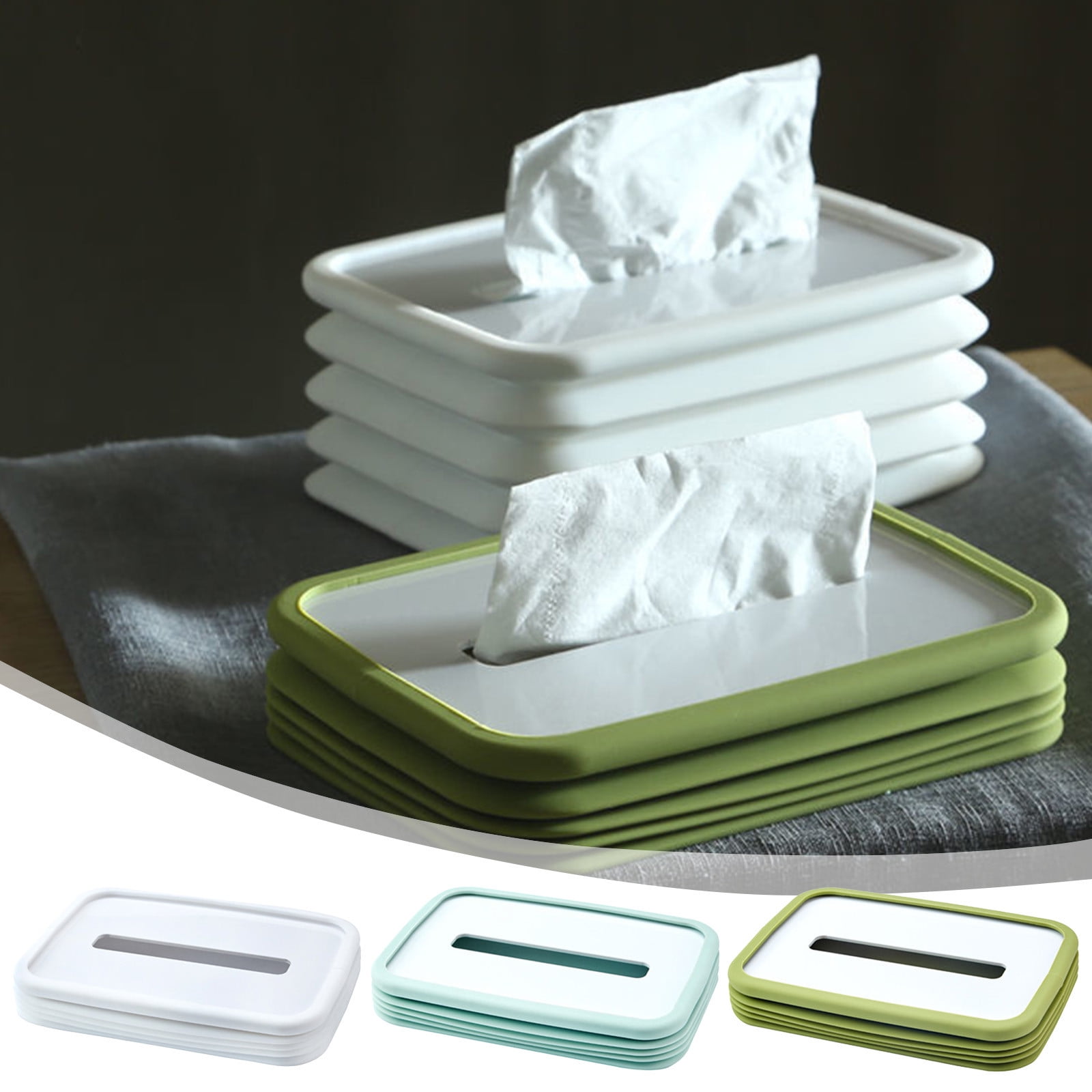 Automatic Downward Pressure Tissue Box, Silicone Self-Dispensing Tissue ...