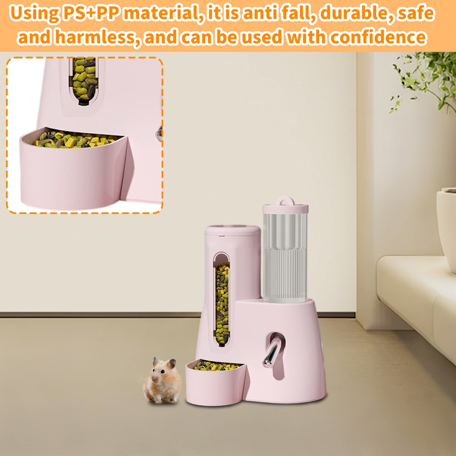 Automatic Drinking Water Feeder Hamster Golden Bear Kettle Food Bowl ...