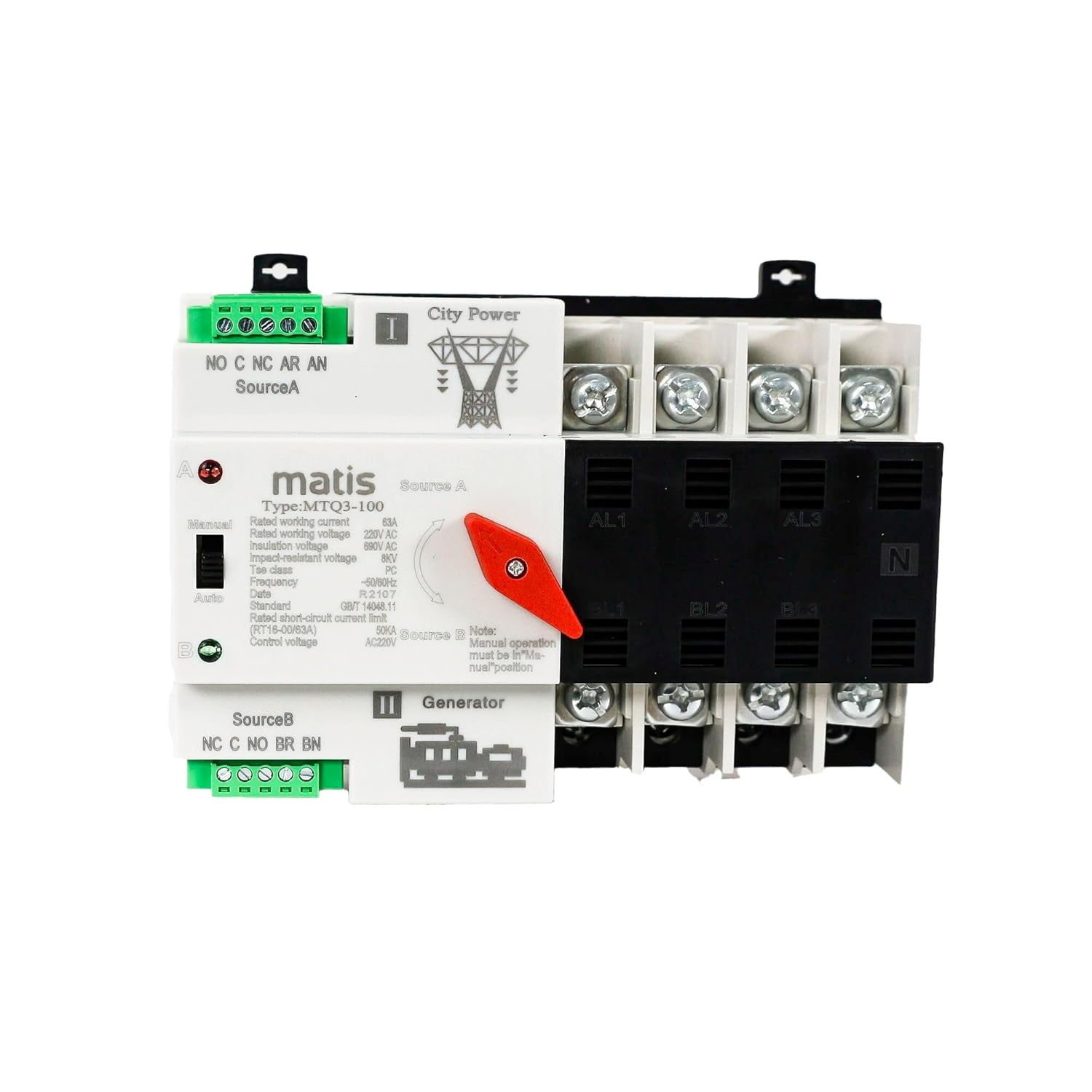 Automatic Dual Power Transfer Switch ATS for PV 4P 63A - Walmart.com