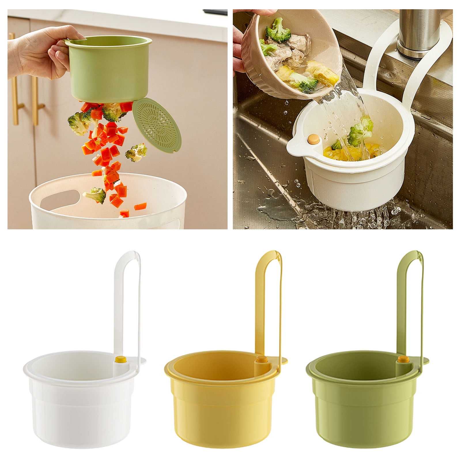 Automatic Dumping Sink Strainer - Hanging Kitchen Drain Basket for Food ...