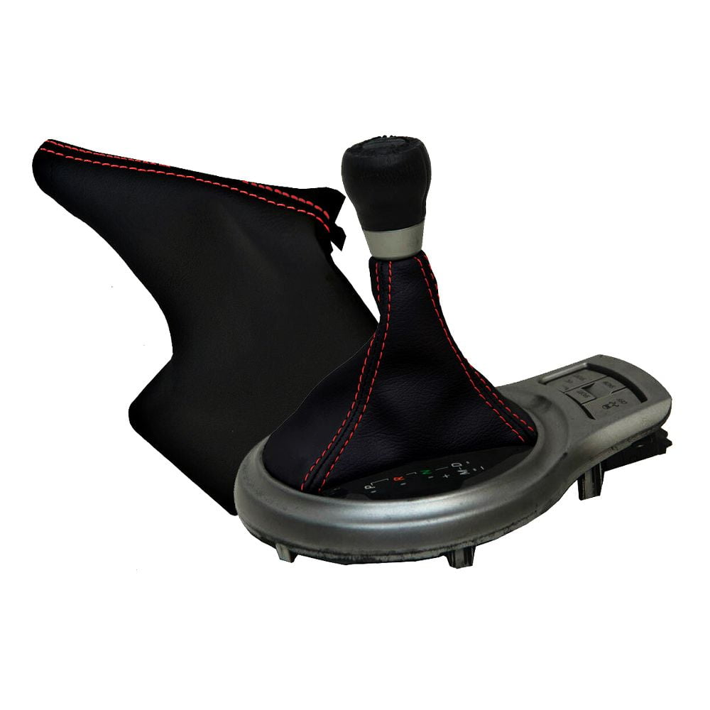 Automatic & E Brake Boot Cover with Red Stitch Synthetic Leather Center ...