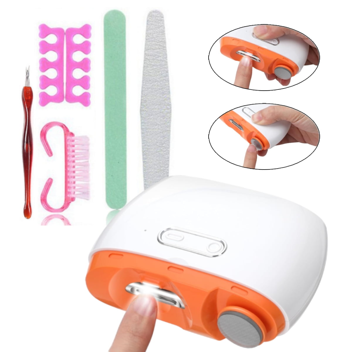 Automatic Electric Nail Clipper Set 2 in1 Fingernail Cutter and ...