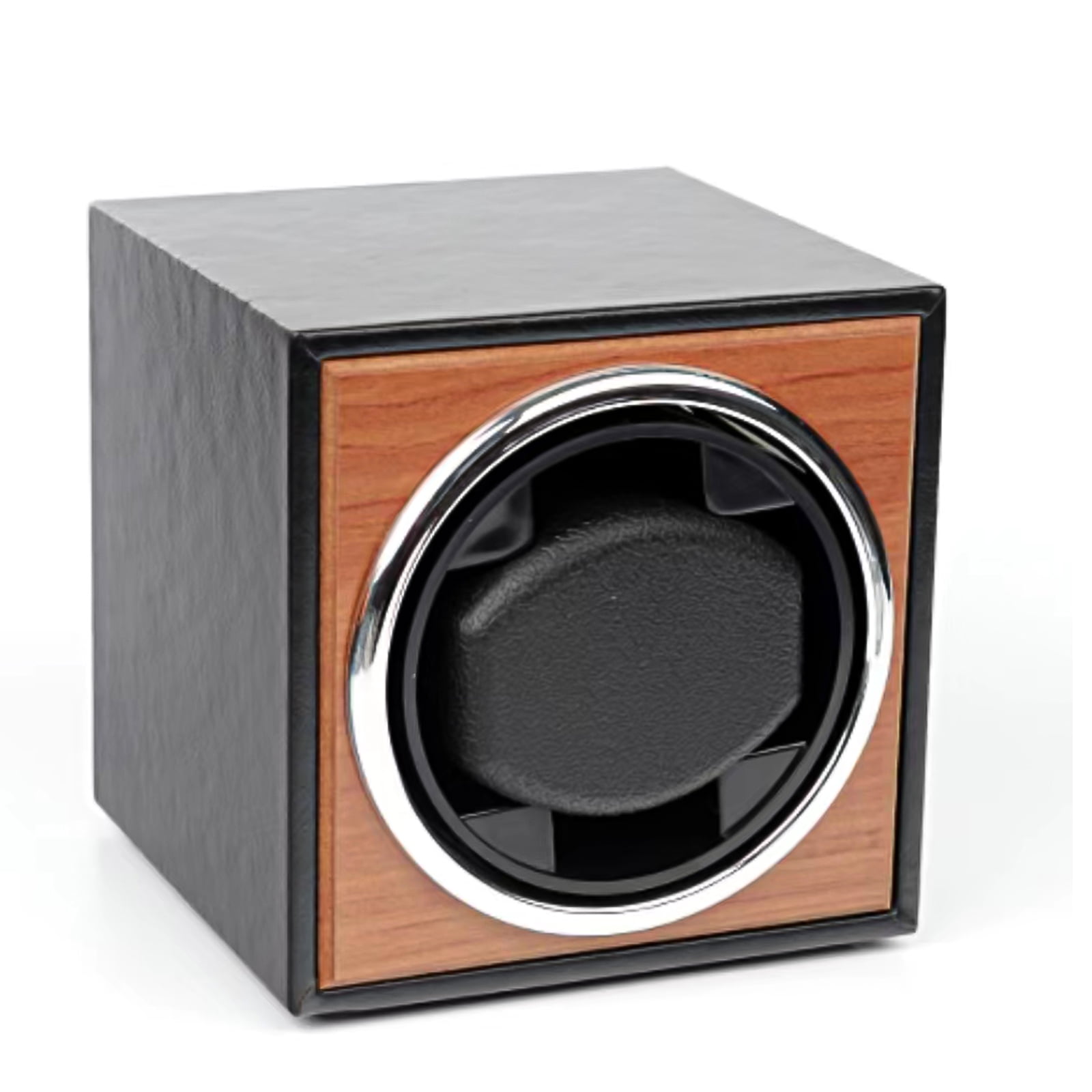 Automatic Electric Watch Winding Box Vertical Leather Wood Watch Winder ...