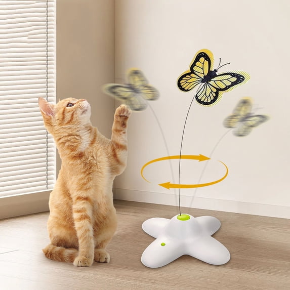 Automatic Electronic Butterfly Toy for Cats - Interactive, Fluttering ...