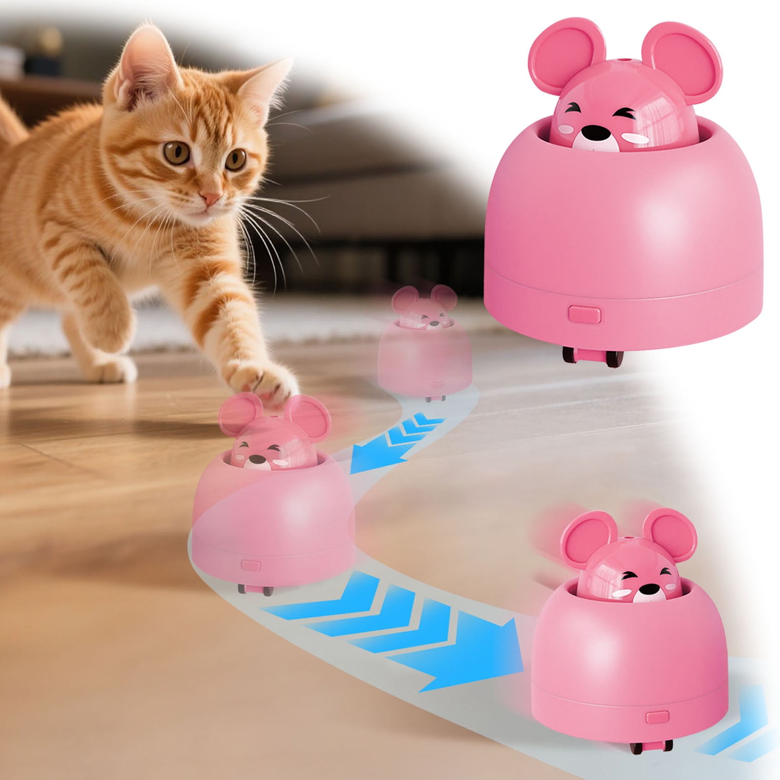 Automatic Electronic Mouse Cat Toy, Rechargeable Interactive Moving Rat ...