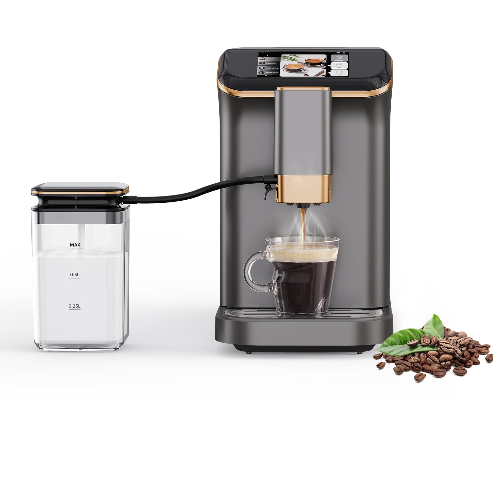 Automatic Espresso & Coffee Machine Bundle with Automatic Milk Frother ...
