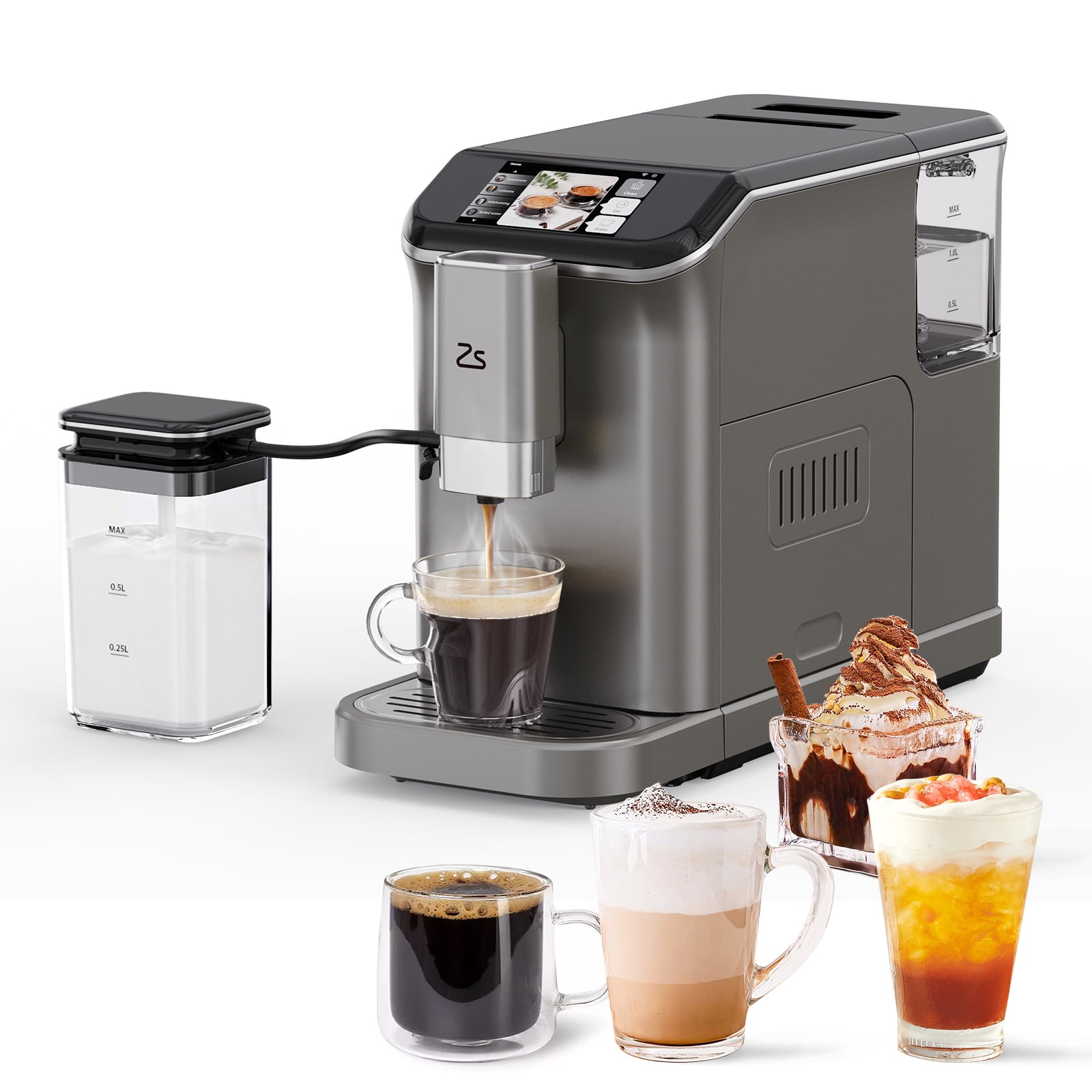 Automatic Espresso & Coffee Machine Bundle with Automatic Milk Frother ...