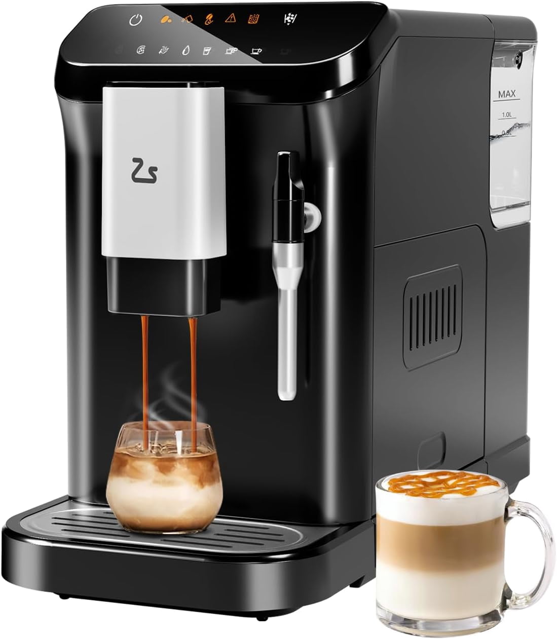 Automatic Espresso Machine Coffee Maker,with Grinder Cappuccino Latte ...