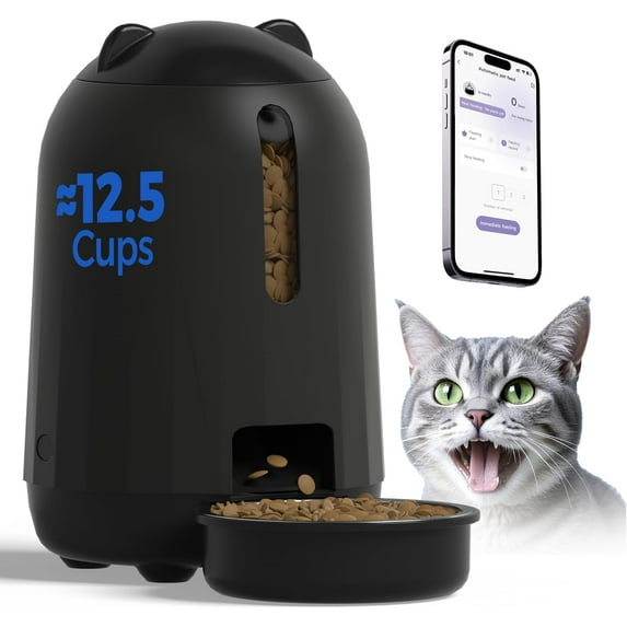Automatic Feeder, 2.4G WiFi Dispenser with App Control, 3L Pet Feeder ...