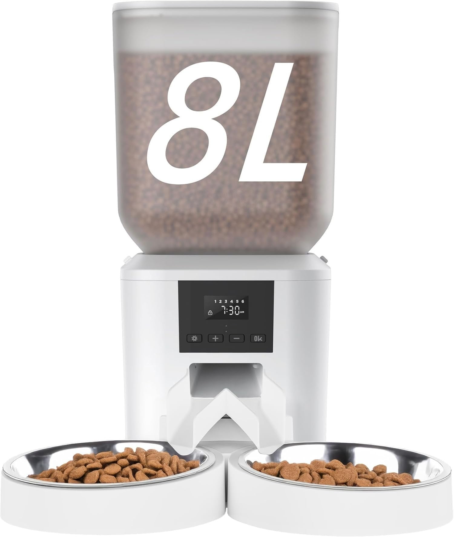 Automatic Feeder for 2 Cats - 8L/34 Cups Large Capacity Dispenser with ...
