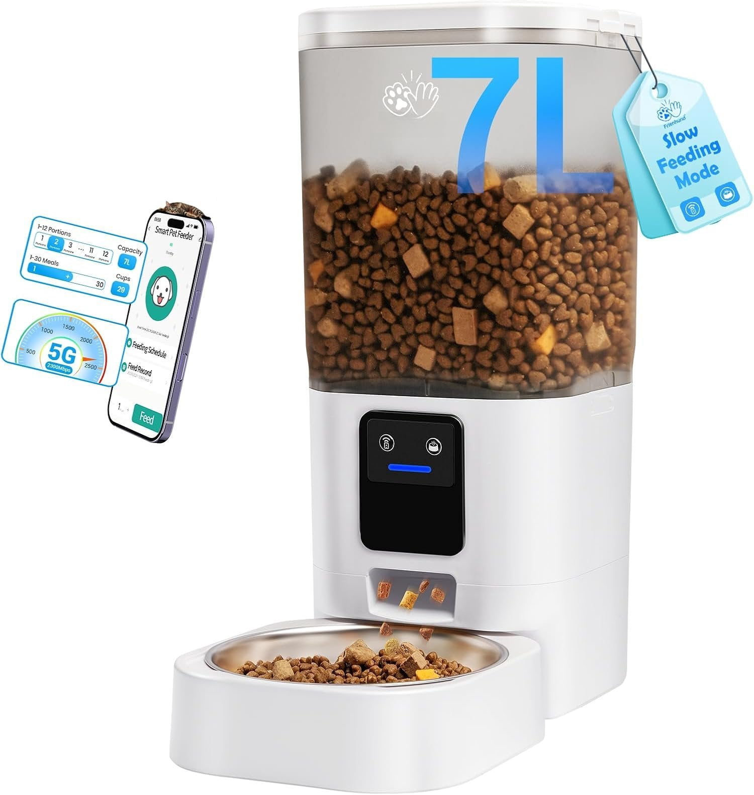Automatic Feeder with 5G WiFi: Automatic Feeder with Slow Feed & APP ...