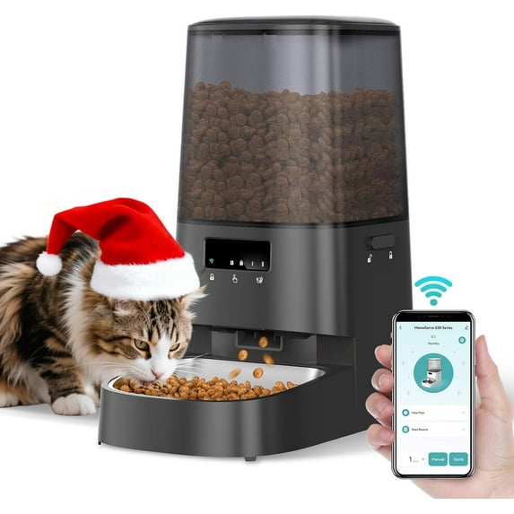 Automatic Feeder with App Control, 5L Dispenser for Cats and Small Dogs ...