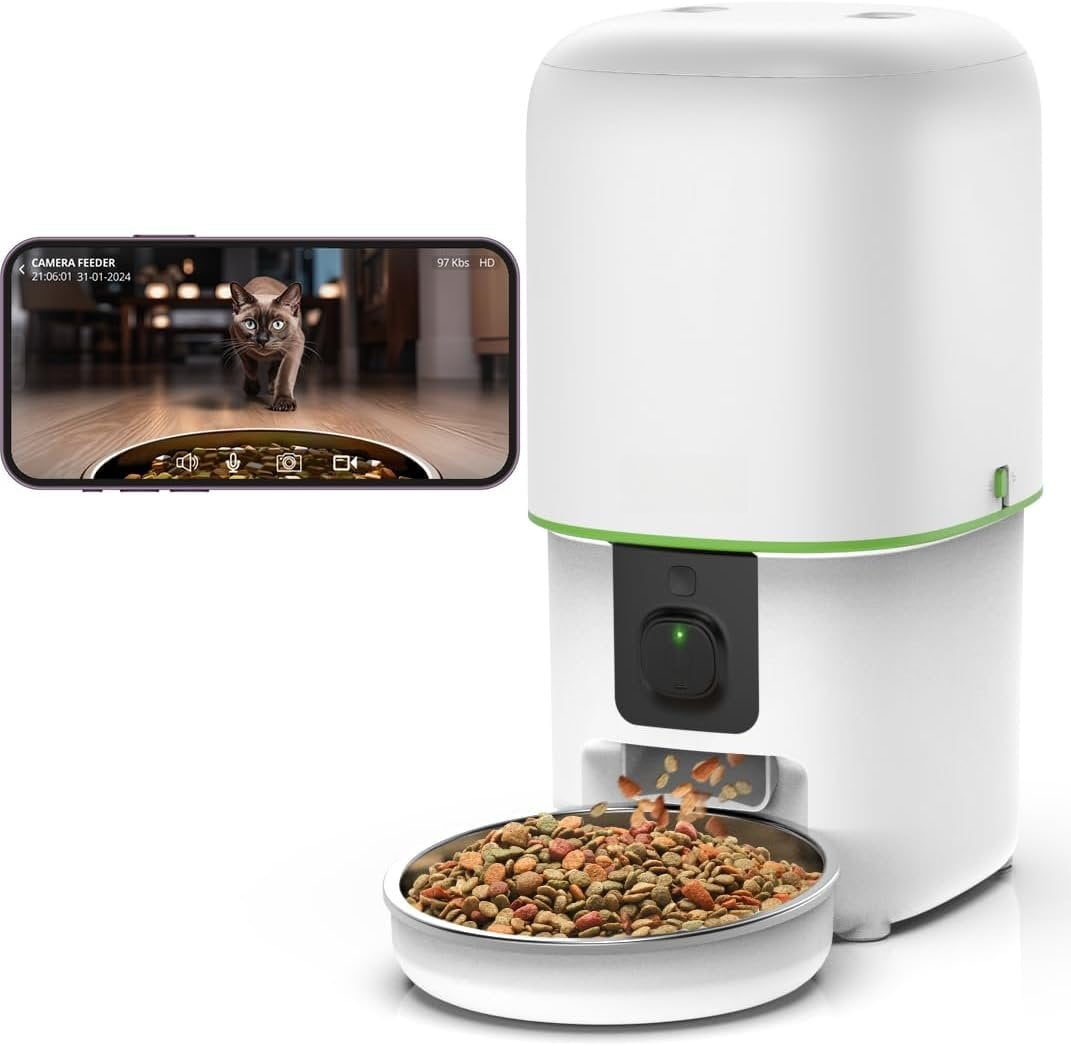 Automatic Feeder with Camera - 5G WiFi Dispenser, 1080P Video with ...