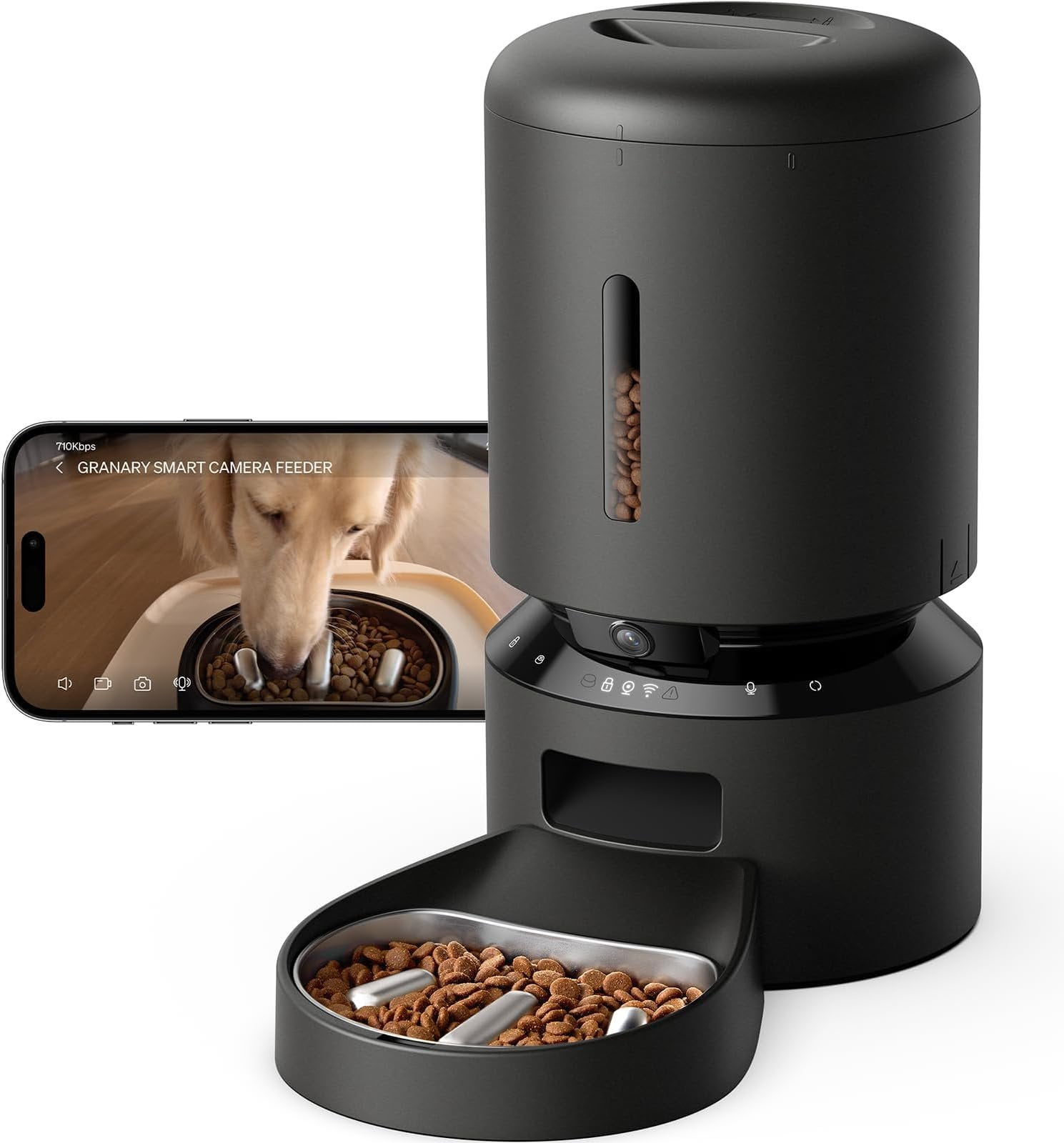 Automatic Feeder with Camera, Dispenser Slow Feeders Dogs Bowl, 1080P ...