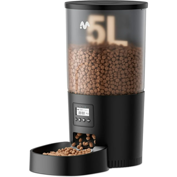 Automatic Feeders, 5L Large Capacity, Timed Feeding Dry , Dual Power ...