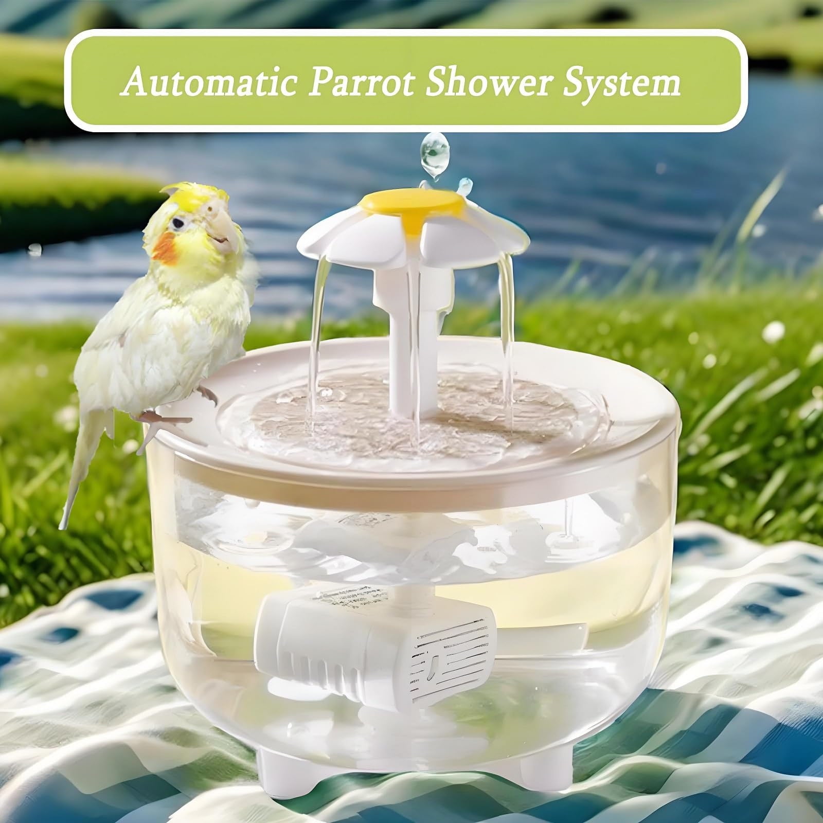 Automatic Feeders Indoor Bird Bath Parrot Shower Bathtub with ...